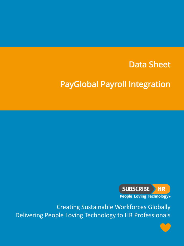 PayGlobal Payroll Integration | Data Sheet | Subscribe-HR